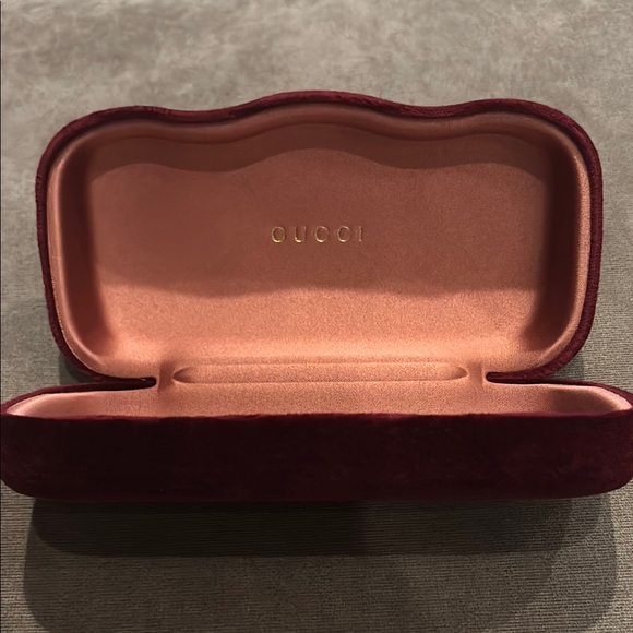 Gucci | Other | Gucci Red Velvet Eyewear Case With Curved Design | Poshmark